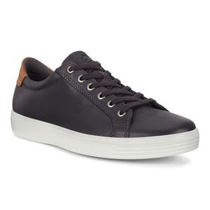 Ecco | Shoes | Ecco Mens Leather Soft Classic M Black Sneaker Nwot Eur ...